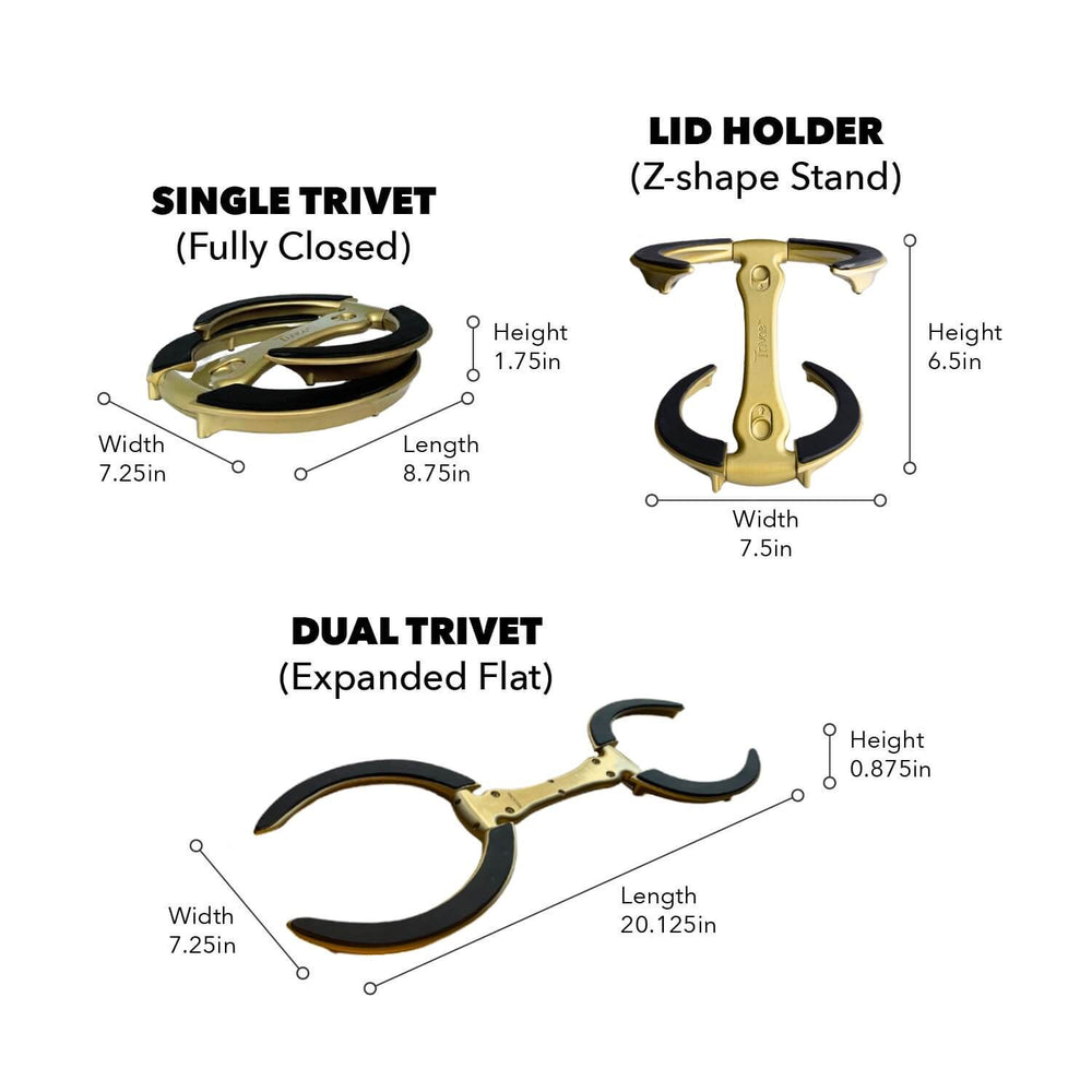 Custom Black Trivet Multifunction Kitchen & Tabletop Accessory | Trivae